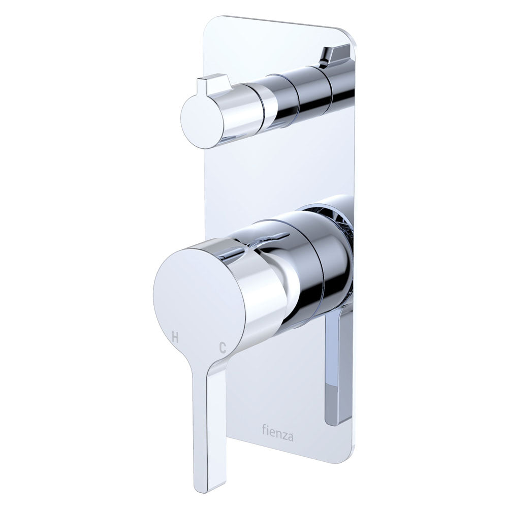 Fienza Sansa Wall Diverter Mixer Rectangular Plate Chrome LF — Yeomans