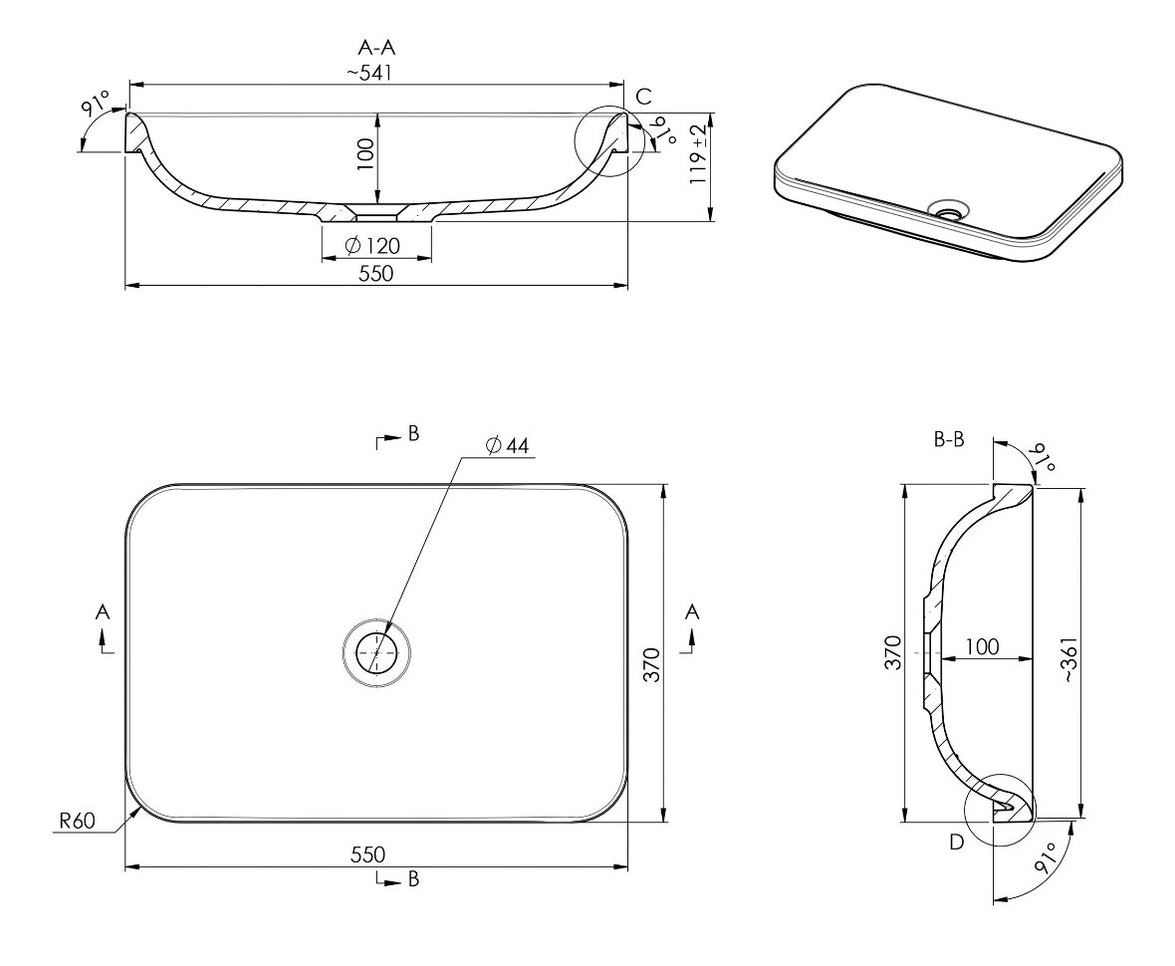 Adp Pride Semi-Inset Basin, Gloss White — Yeomans