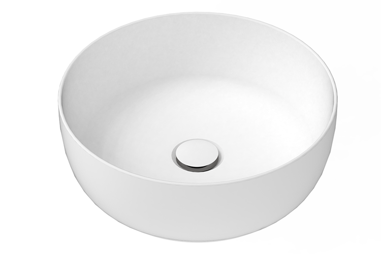 Adp Glam Round Above Counter Basin, Gloss White — Yeomans