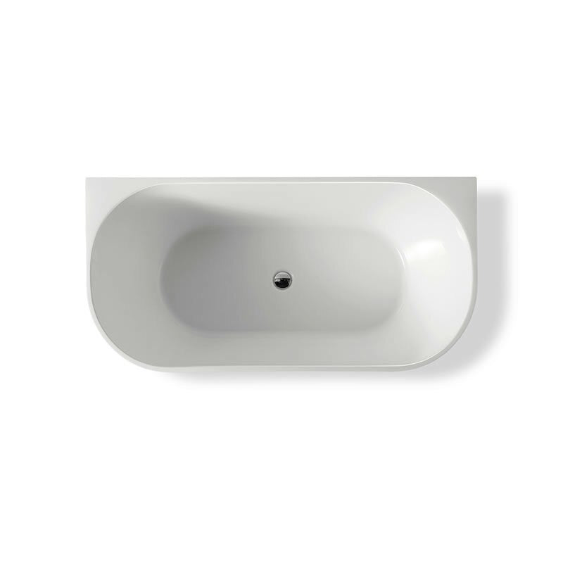 BNK Cortona 1700 Acrylic Back to Wall Bath - White Gloss — Yeomans