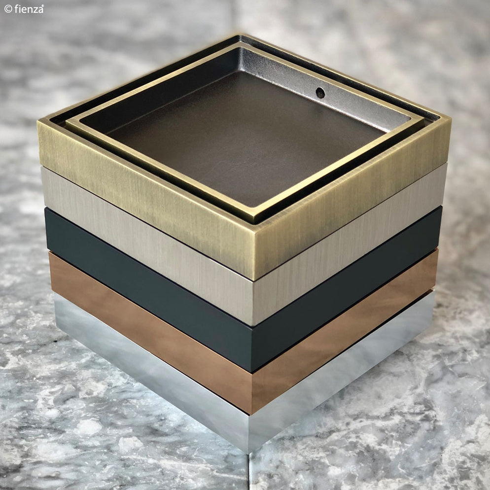 Fienza Floor Waste 100mm 2 in 1 Square Tile 88mm Outlet, Chrome — Yeomans