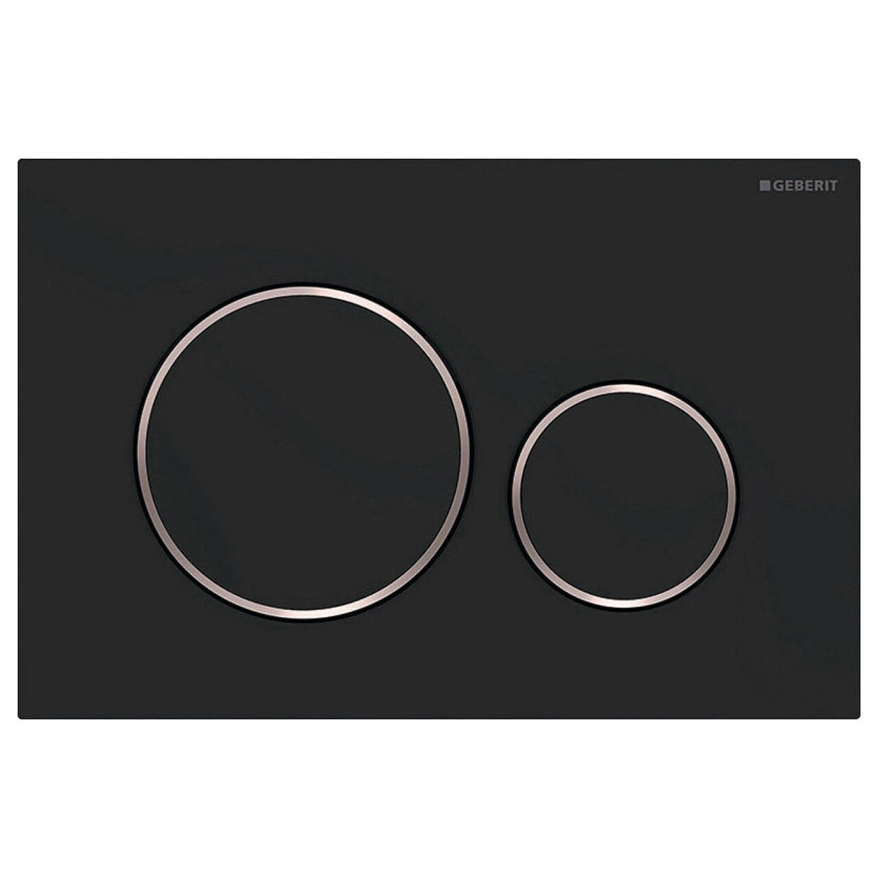 Fienza Geberit Sigma 20 Round Button Flush Plate Matte Black with Chro — Yeomans