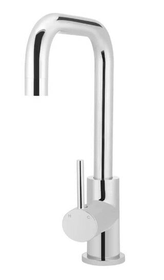 Meir Round Kitchen Mixer Tap Curved, Chrome — Yeomans