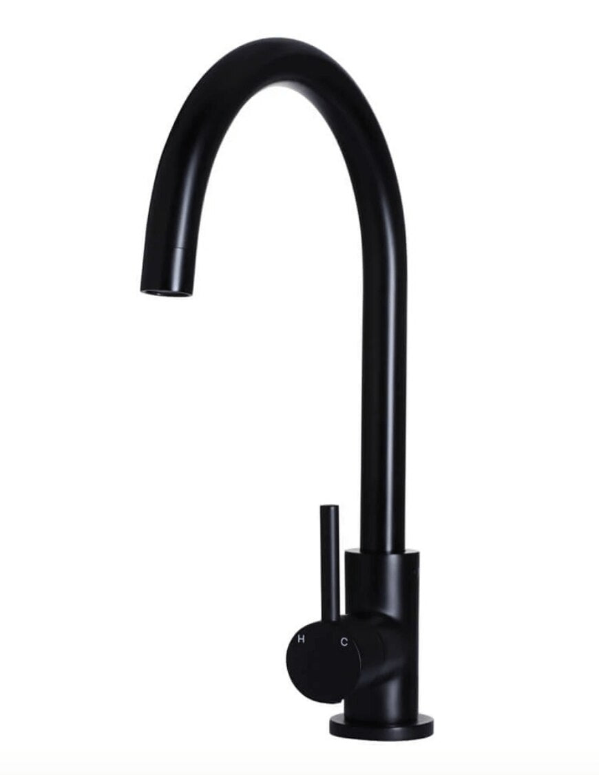 Meir Round Kitchen Mixer Tap, Matte Black — Yeomans