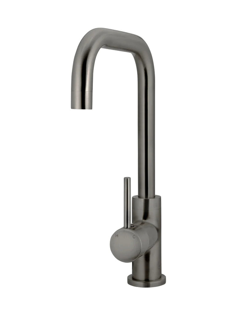Meir Round Kitchen Mixer Tap Curved, Shadow — Yeomans