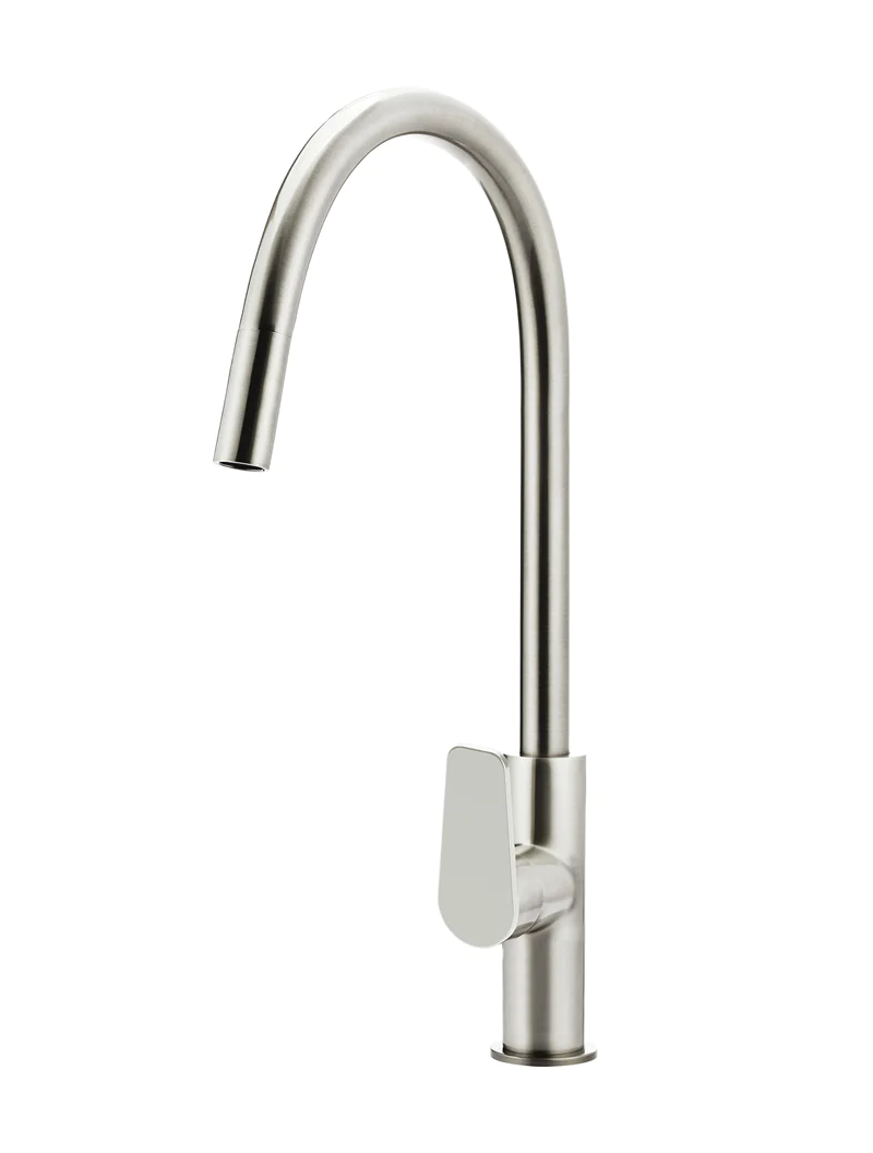 Meir Round Paddle Piccola Pull Out Kitchen Mixer Tap, Brushed Nickel ...
