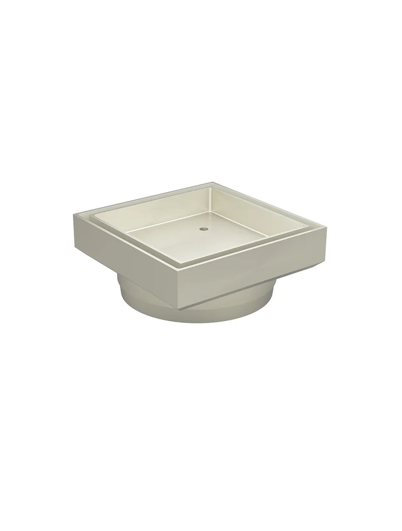 Meir Square Floor Shower Waste With Tile Insert, Brushed Nickel — Yeomans