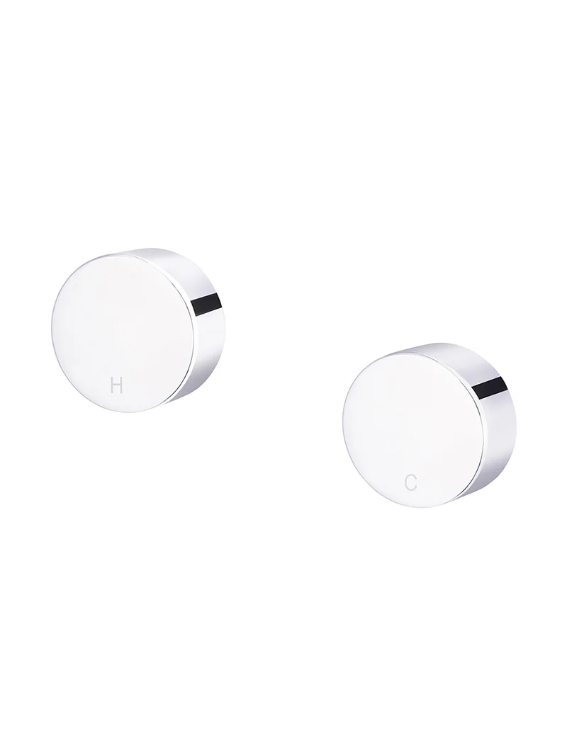Meir Circular Wall Taps, Chrome — Yeomans