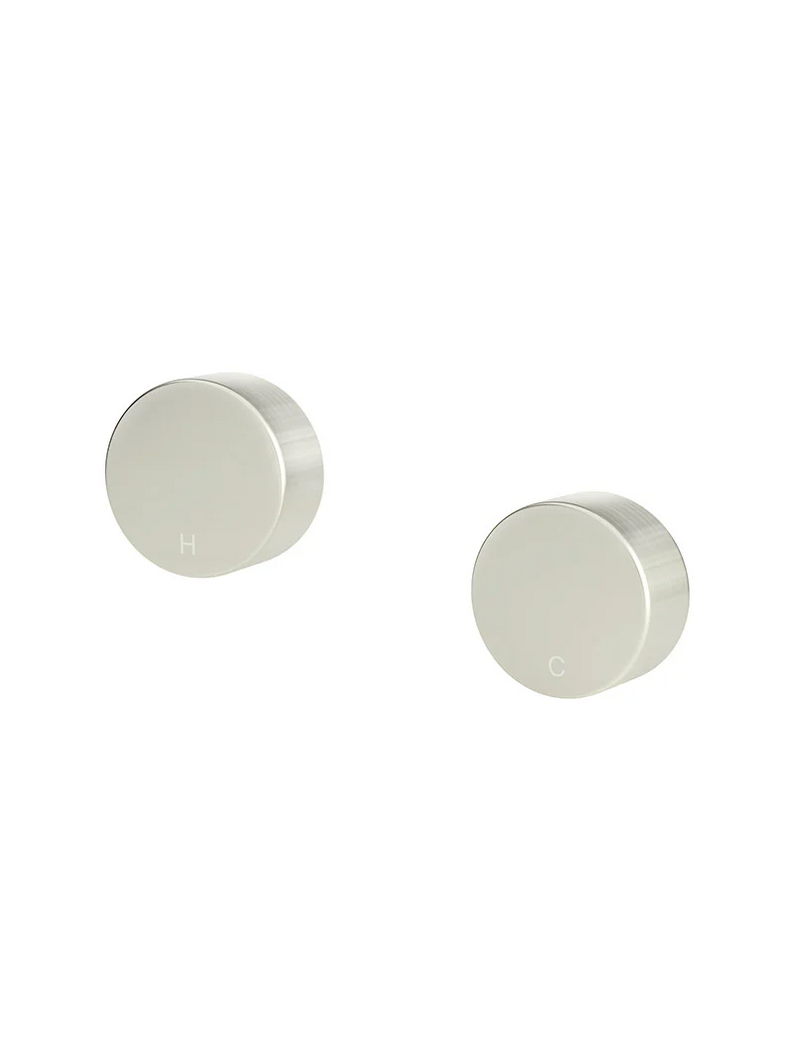 Meir Circular Wall Taps, Brushed Nickel — Yeomans