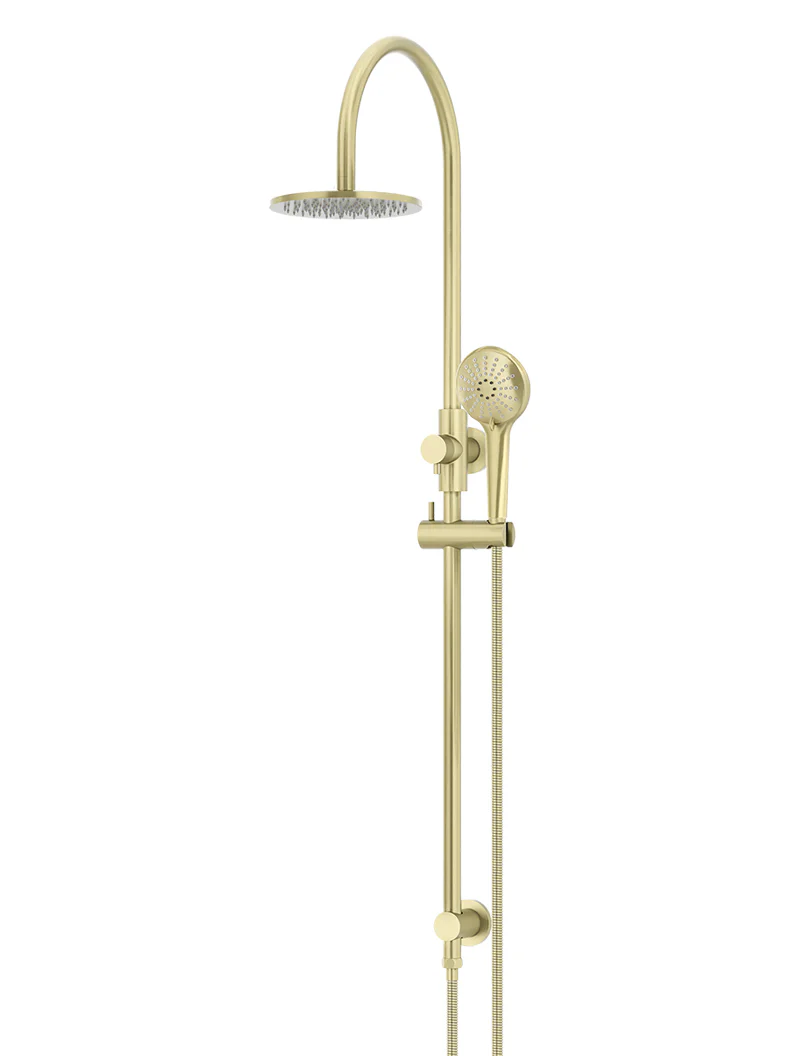 Meir Round Gooseneck Overhead Shower Set with 200mm Rose, Three-Functi ...