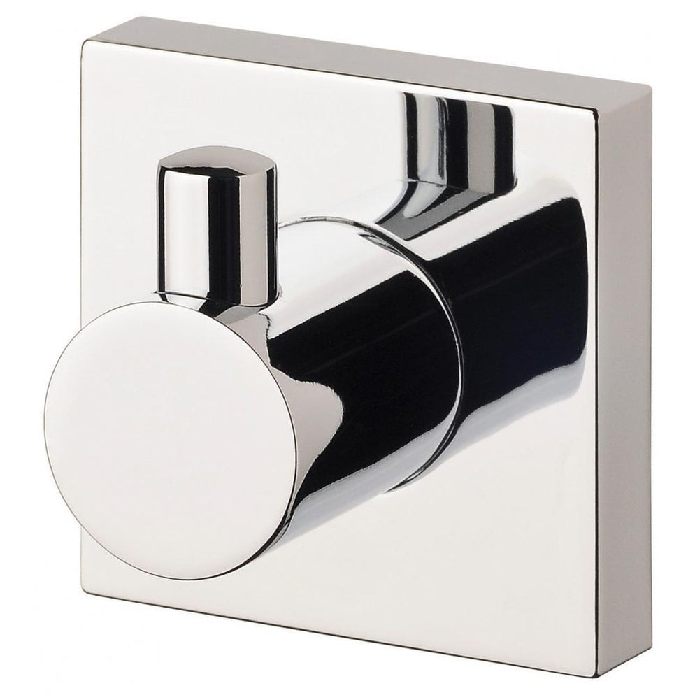 Phoenix Radii Robe Hook Square Plate - Chrome — Yeomans